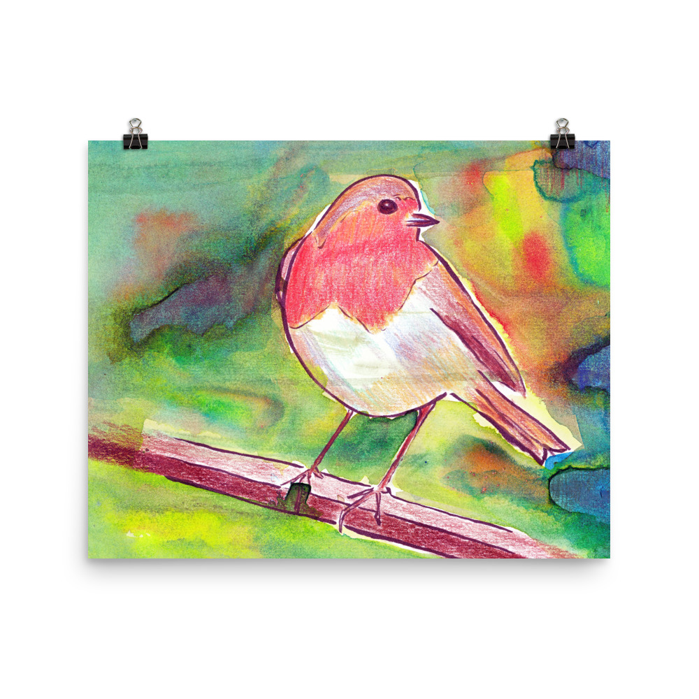 Robin Redbreast Poster - Art by Tina Lewis