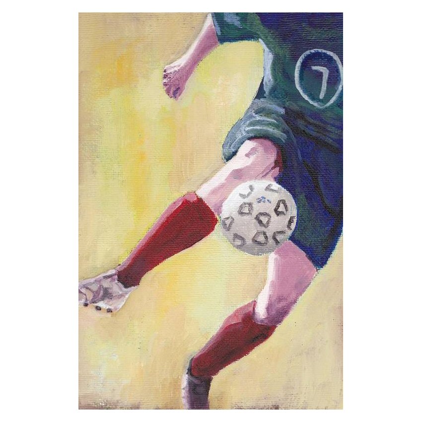 Footballer in Red Socks Poster - Art by Tina Lewis