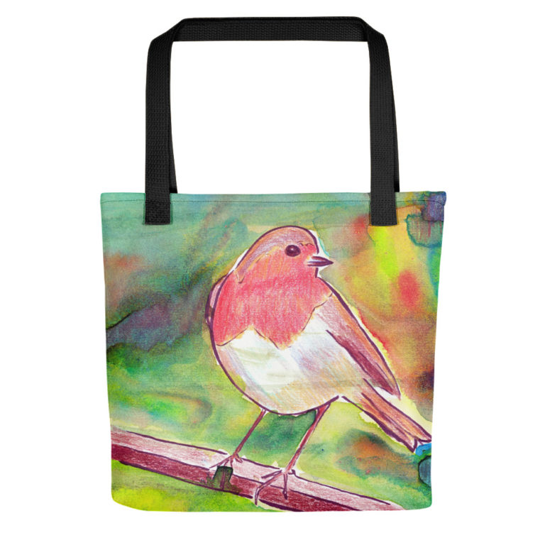 Robin Redbreast Tote Bag - Art by Tina Lewis