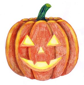 How to Draw a Halloween Pumpkin - Tina Lewis Art